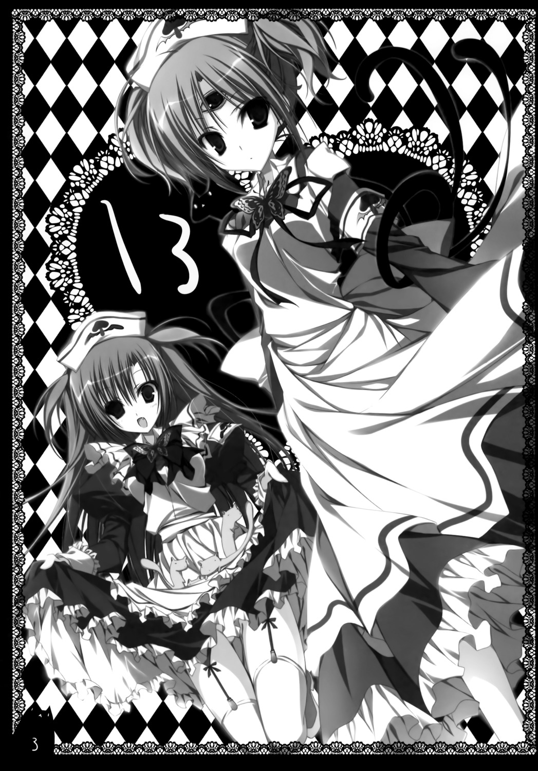 necotoxin inugami kira 13 amene mitsuki (13) maid monochrome nopan stockings thighhighs ...